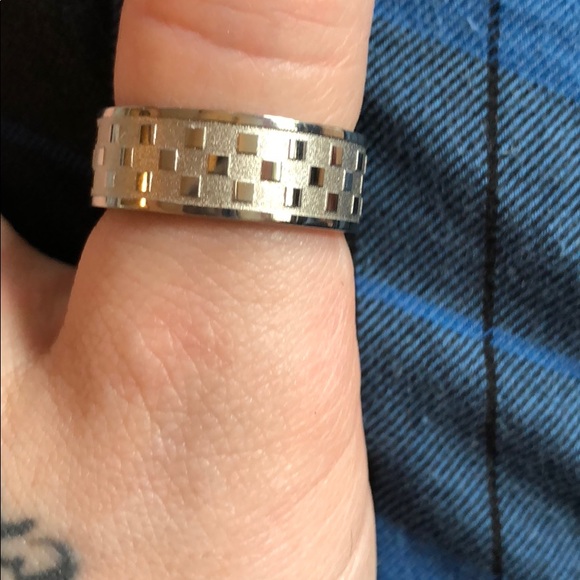 Jewelry | Mens Checkered Stainless Steel Ring | Poshmark